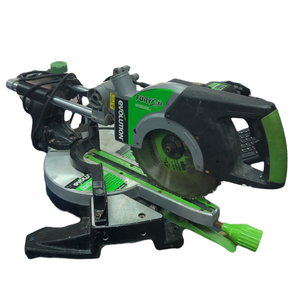 Pre-owned Evolution Fury 3-XL 255mm Multipurpose TCT Sliding Mitre Saw ...